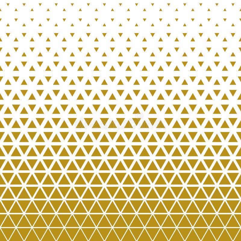 Gold White Halftone Triangles Pattern. Abstract Geometric Gradient ...
