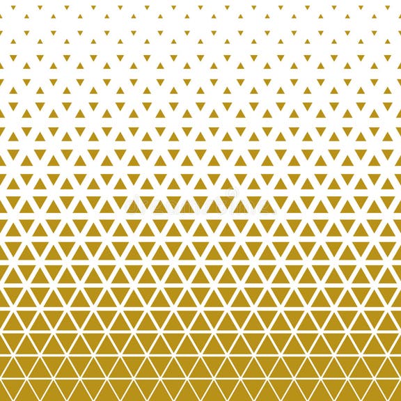 Gold White Halftone Triangles Pattern. Abstract Geometric Gradient Background. Vector ...
