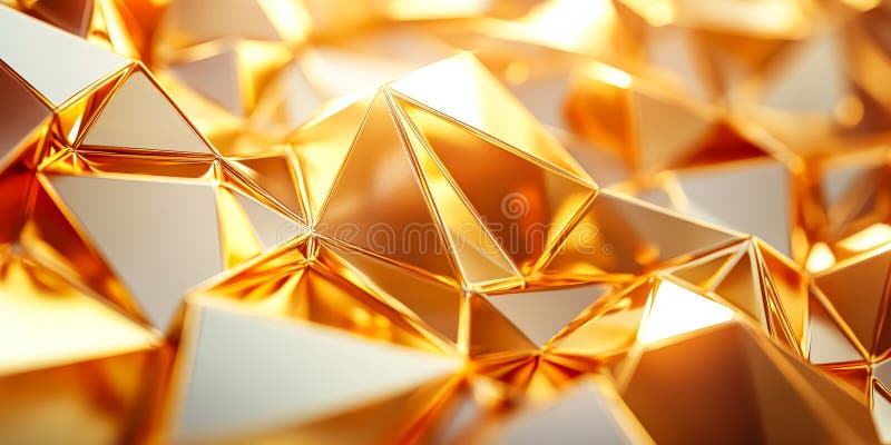 Gold and White Image with a Lot of Triangles Stock Image - Image of ...