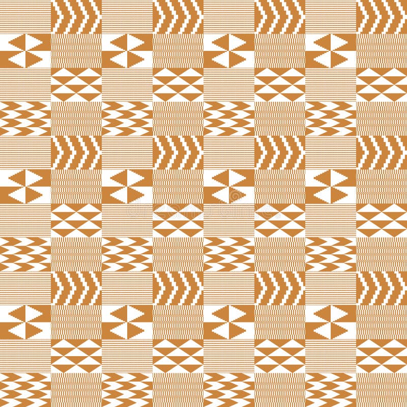 Gold and White Kente Cloth Seamless Pattern Stock Vector - Illustration ...