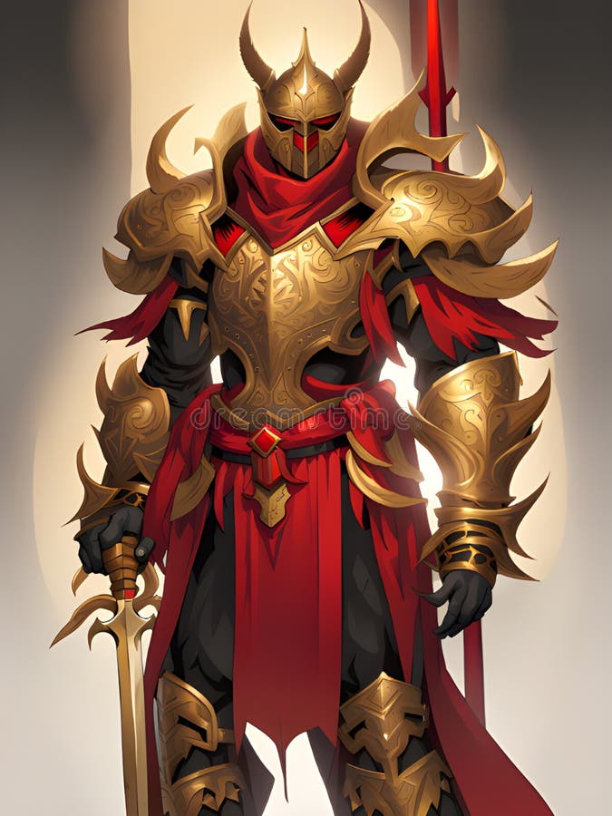 Gold and White King of the Red Armor, with a Gold Crown Stock ...