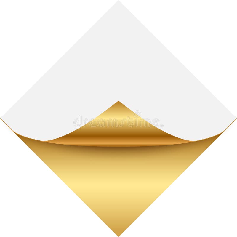 Folded Edge of the Sheet. Vector. Gold. Stock Vector - Illustration of ...