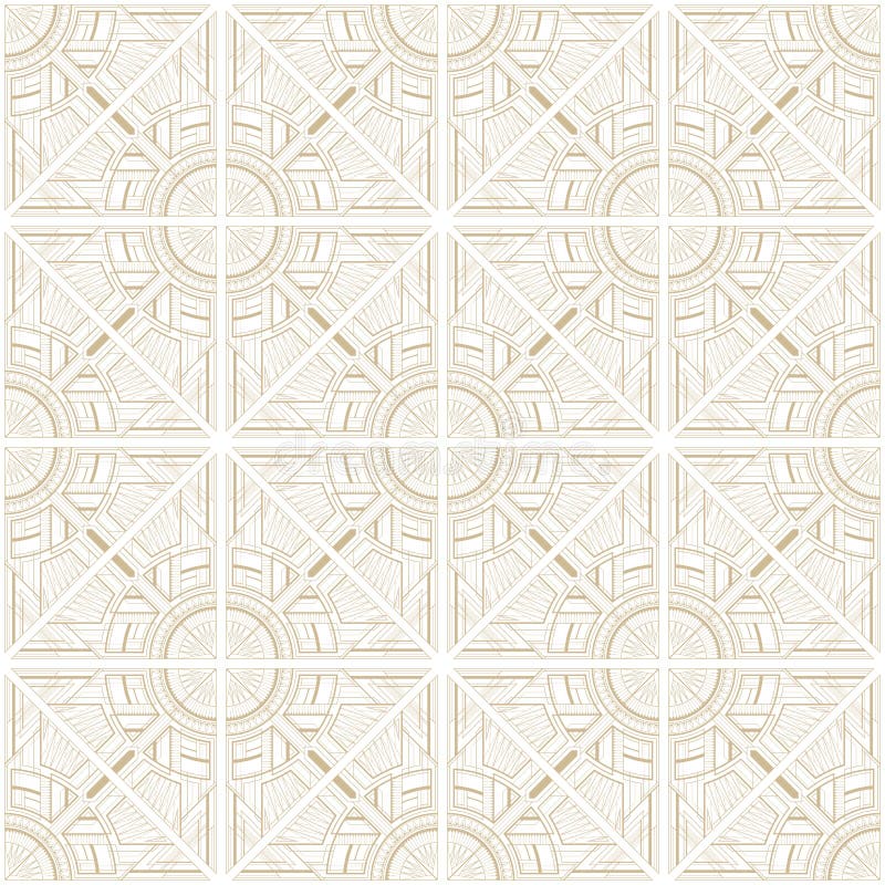 Gold and White Art Deco Geometric Seamless Pattern Stock Vector ...