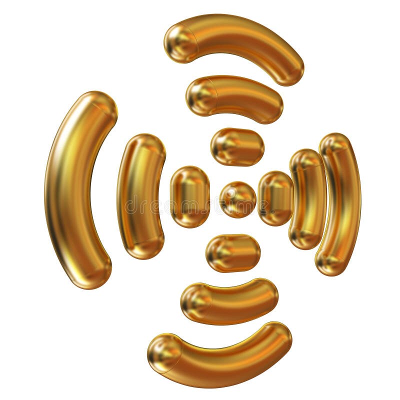 Gold wifi icon stock illustration. Illustration of internet - 126393351