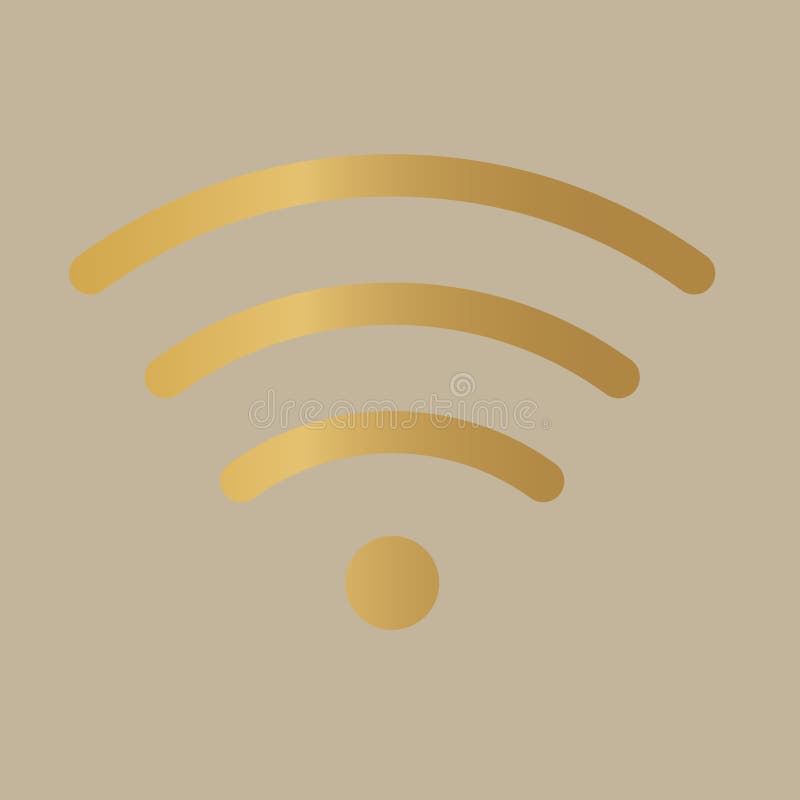 The Gold Wifi 7 for Technology or Internet Concept 3d Rendering Stock ...