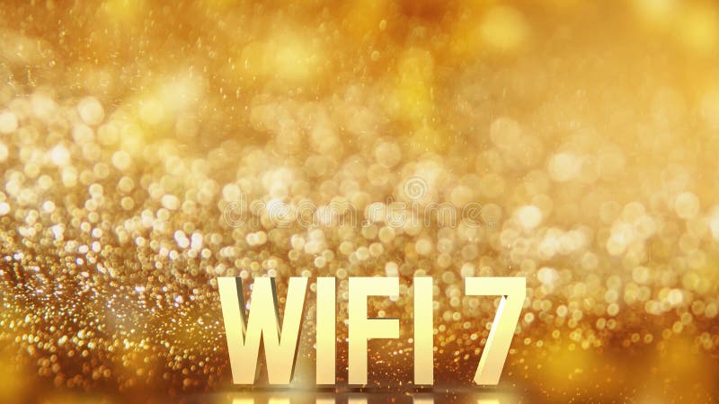 The Gold Wifi 7 for Technology or Internet Concept 3d Rendering Stock ...