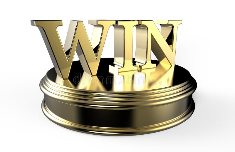 Gold WIN on podium stock illustration. Illustration of crowd - 61271211