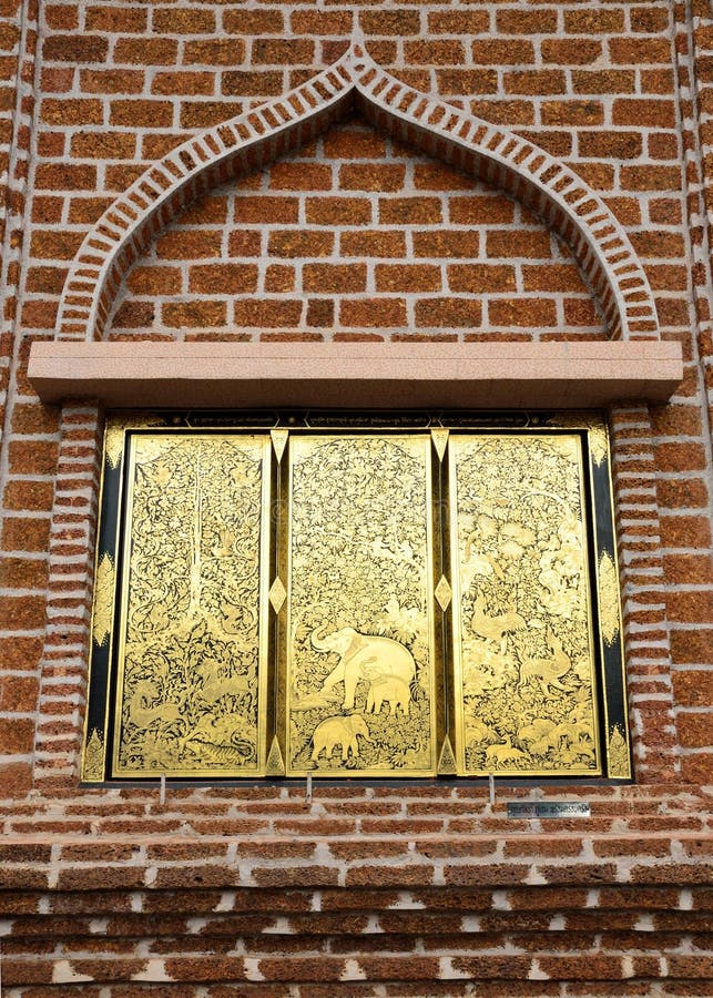 Gold window of wall stock photo. Image of architecture - 50278850