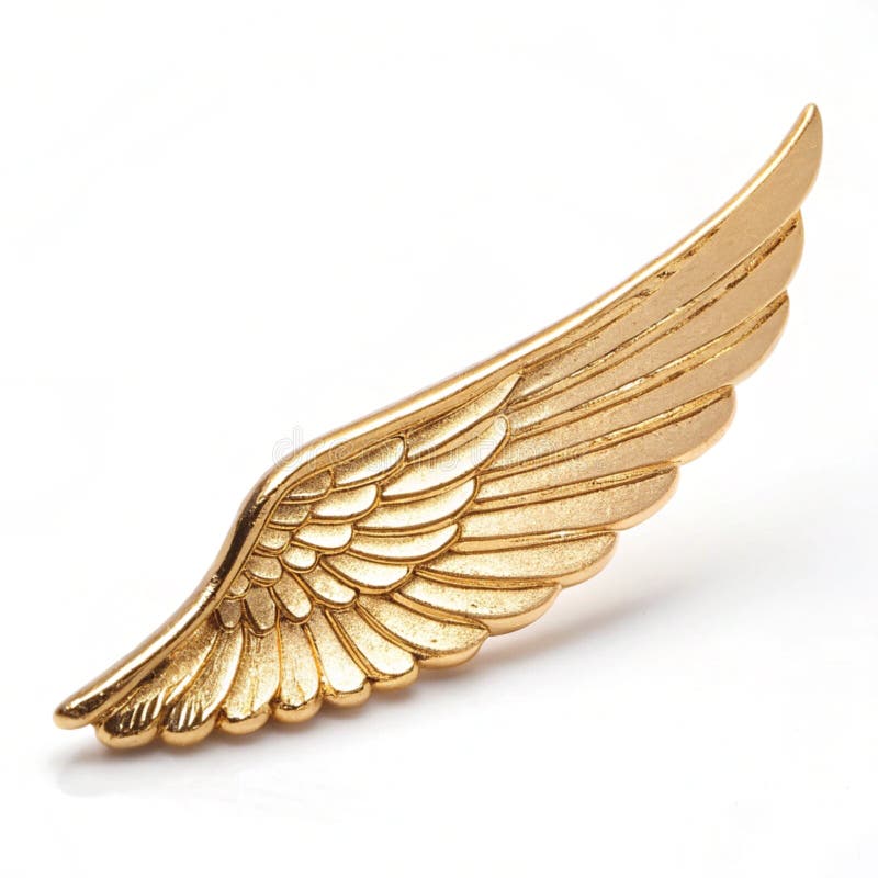 A Gold Wing Isolated on White Background, 3D Render. 3D Illustration ...
