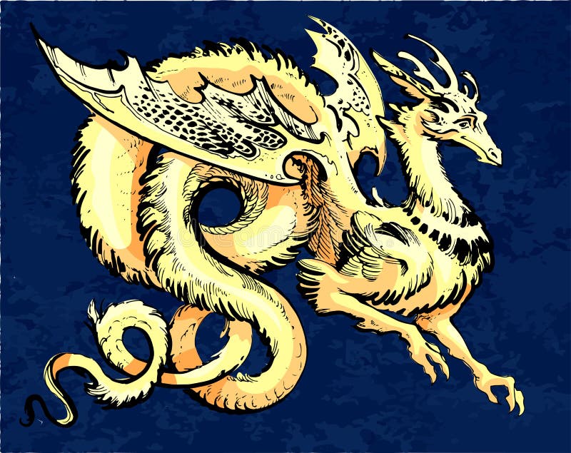 Winged Red Dragon with Sphere Isolated Stock Image - Illustration of ...