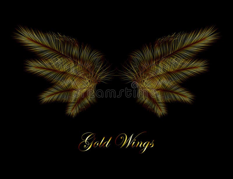 Gold Wings - Fairy Wings of Inspiration Stock Vector - Illustration of ...