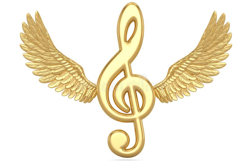 Note with Gold Wings.3D Illustration. Stock Illustration - Illustration ...