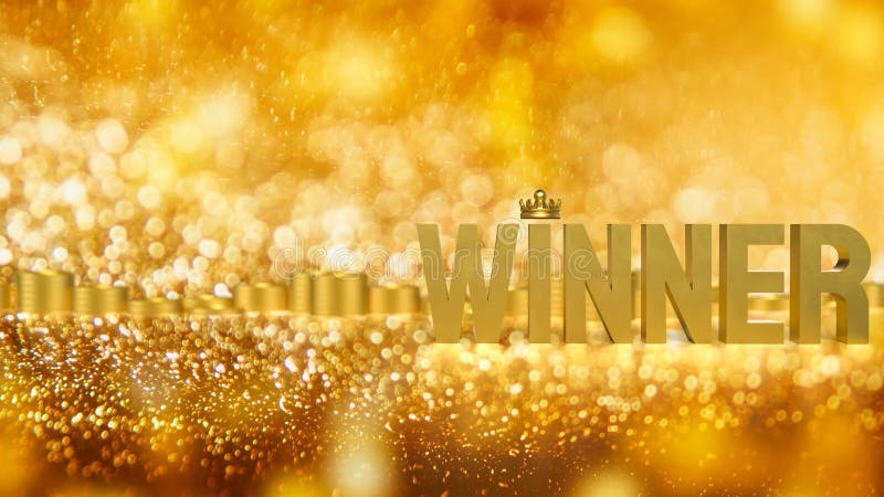 The Gold Winner Text on Bokeh Background for Game or Casino Concept ...