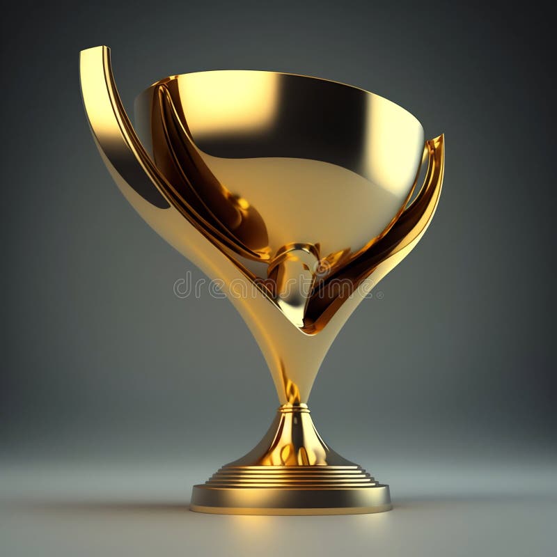 Gold Winner Trophy. Generative AI Stock Illustration - Illustration of ...