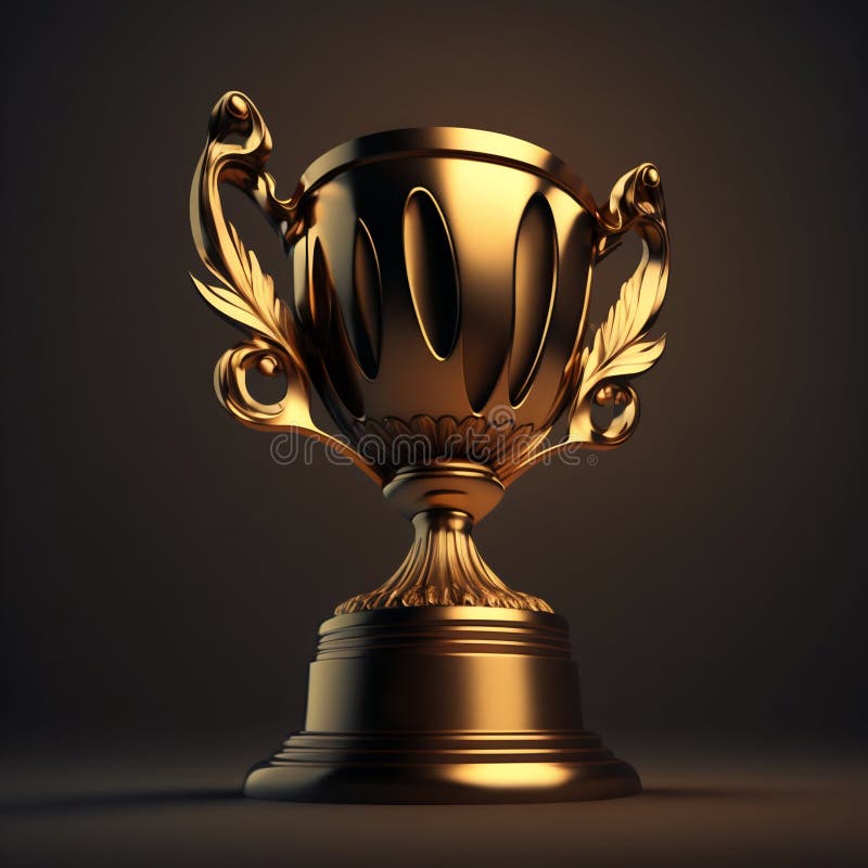 Gold Winner Trophy. Generative AI Stock Illustration - Illustration of ...