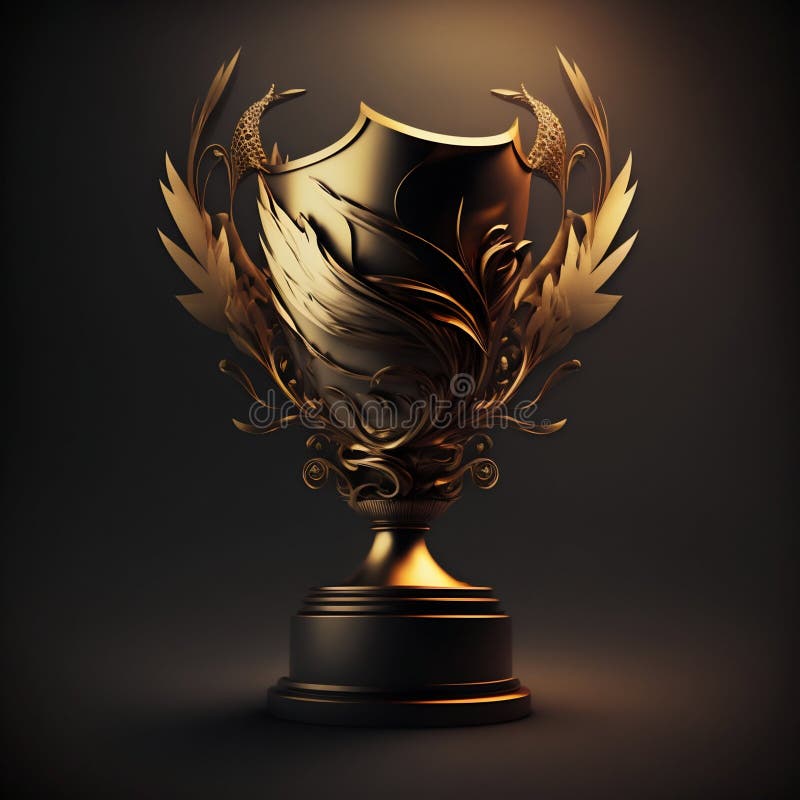 Gold Winner Trophy. Generative AI Stock Illustration - Illustration of ...
