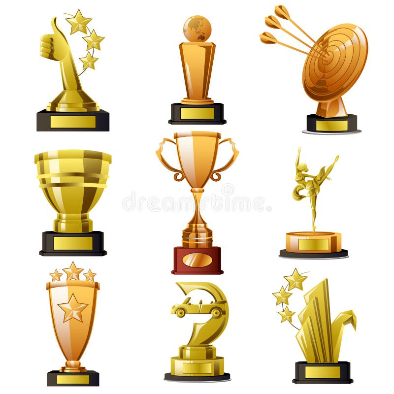Gold Winning Trophy Designs Stock Vector - Illustration of drawing ...