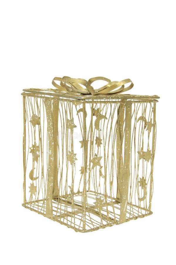Gold Wire Gift Box stock image. Image of giftbox, decoration - 8723307