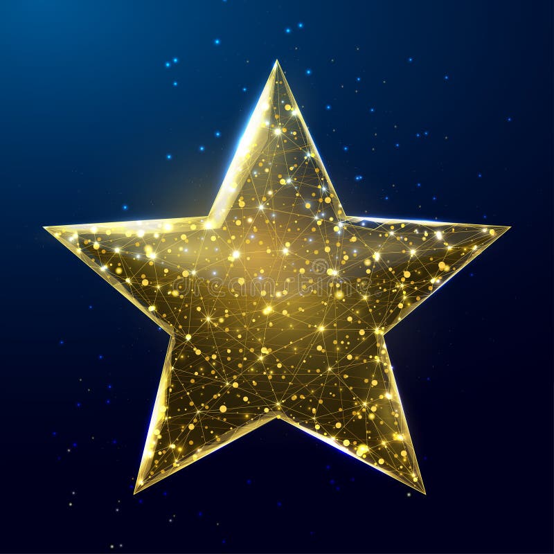 Star. Low-poly Element for Design. Grid Structure Stock Vector ...