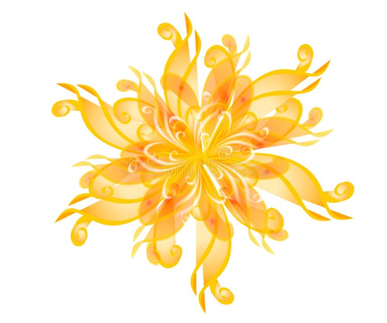 Gold Wispy Flower Blossoms stock illustration. Illustration of flowered ...