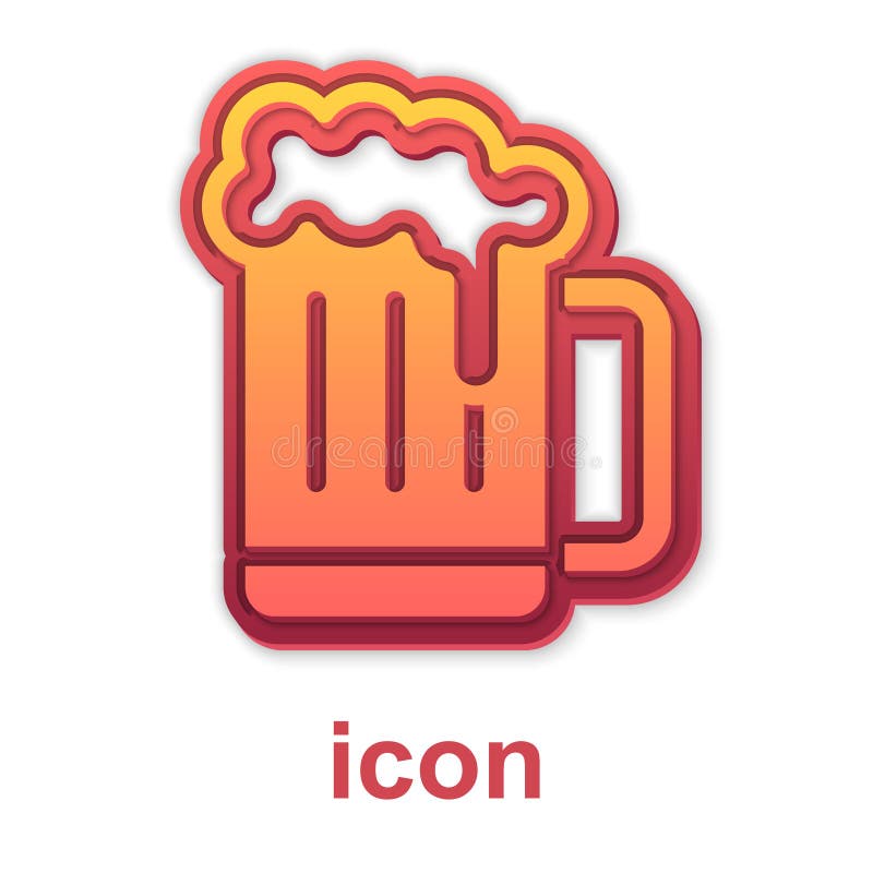 Gold Wooden Beer Mug Icon Isolated on White Background. Vector Stock ...