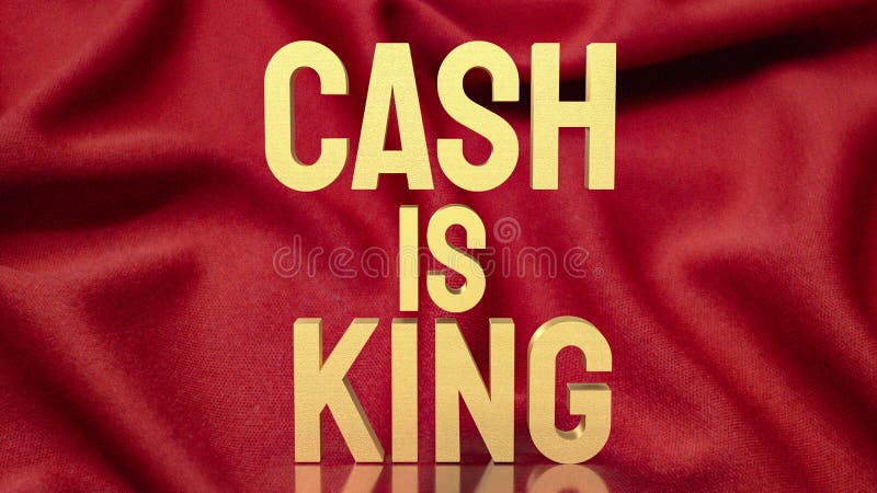 The Gold Word Cast is King on Red Silk for Business Concept 3d ...