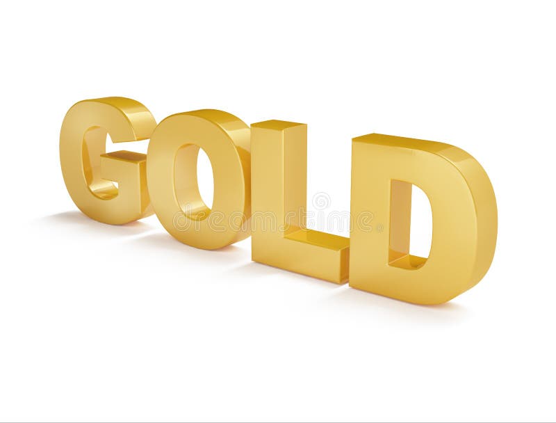 GOLD Word on White Background 3d Illustration Stock Illustration ...