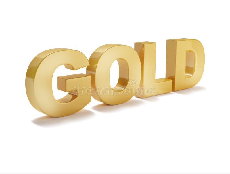 GOLD Word on White Background 3d Illustration Stock Illustration ...