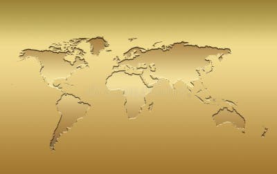 Gold world map stock vector. Illustration of theme, shiny - 3106729