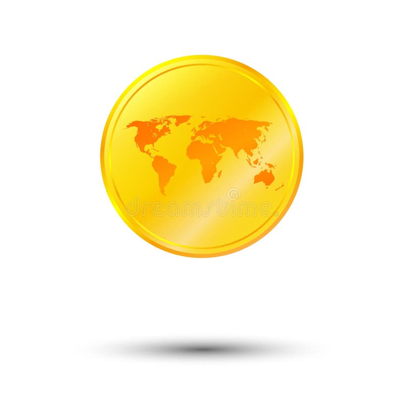 Gold world map stock vector. Illustration of energy, finance - 99289610