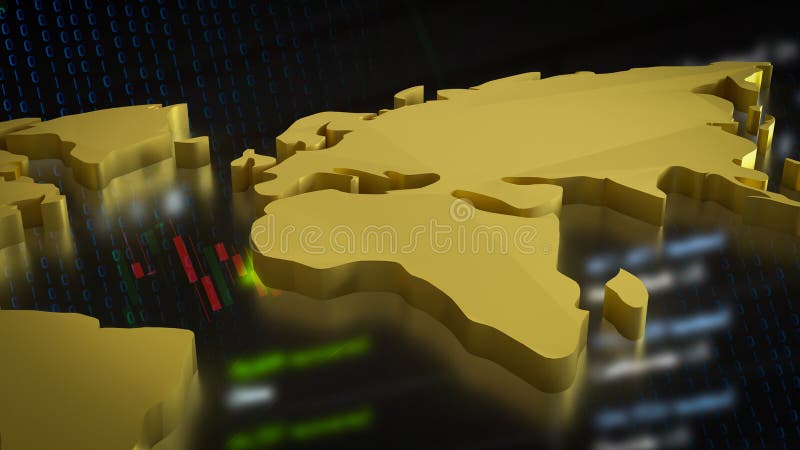 The Gold World Map for Education or Business Concept 3d Rendering Stock ...