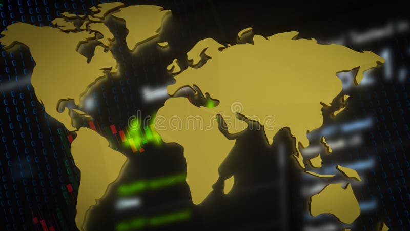 The Gold World Map for Education or Business Concept 3d Rendering Stock ...