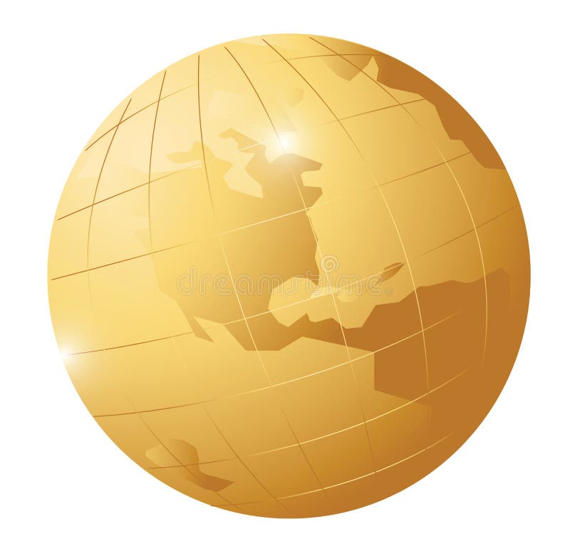 Gold World Premium Community Stock Illustration - Illustration of icon ...