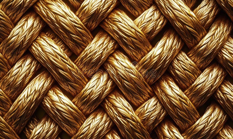 A Gold Woven Pattern with a Gold Rope Stock Illustration - Illustration ...