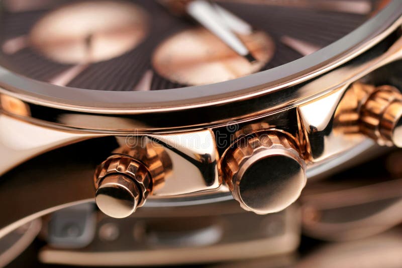 Gold wrist watch. stock photo. Image of clock, close - 63015516