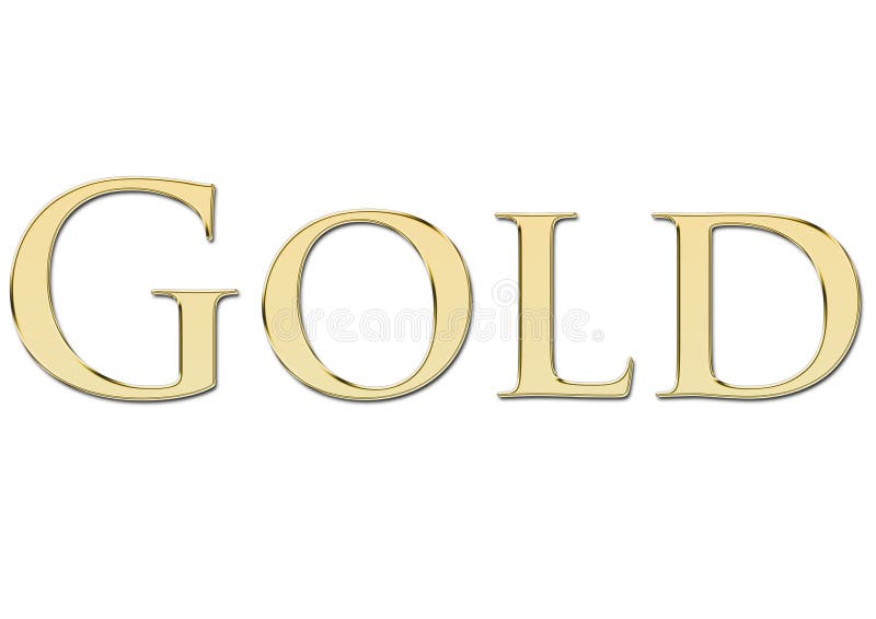 Gold Written in Golden Letters Stock Illustration - Illustration of ...