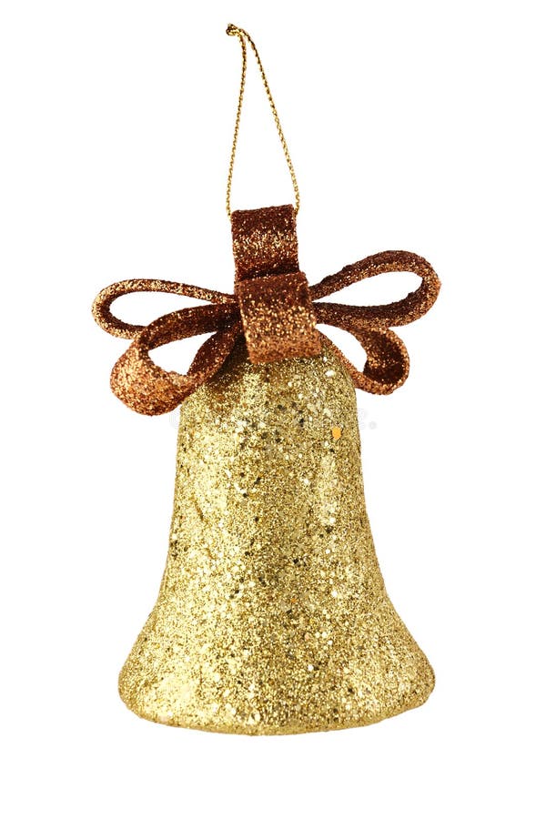 Gold Bell Isolated on White Background Stock Illustration ...