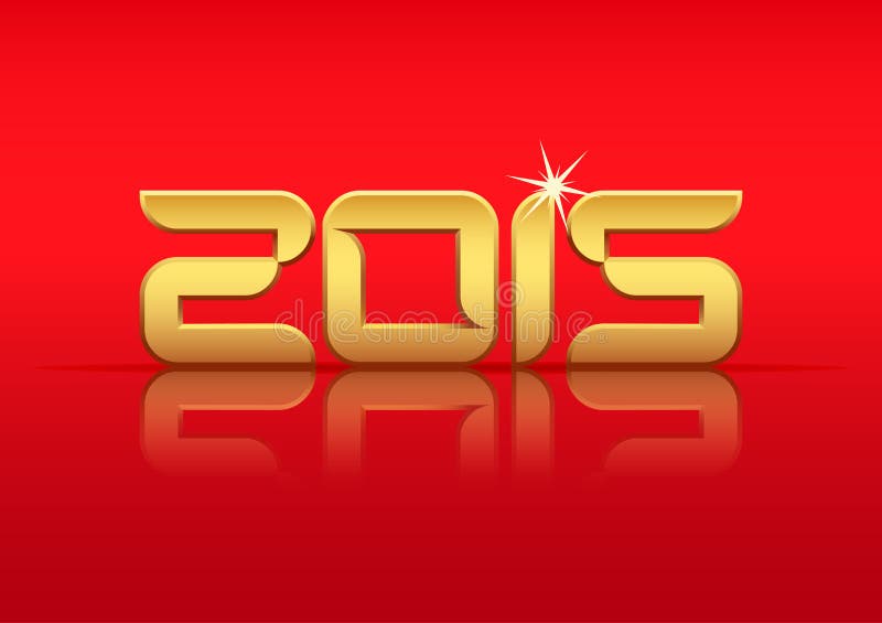 Gold 2015 Year with Reflection Stock Vector - Illustration of bright ...