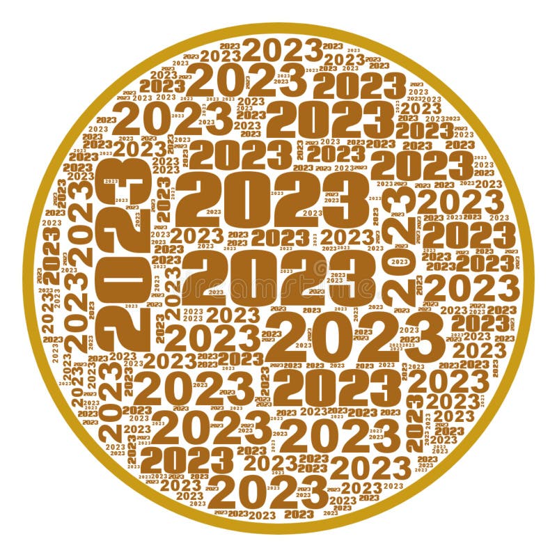 Gold 2023 Year Text Illustrations Background Abstracts Stock ...