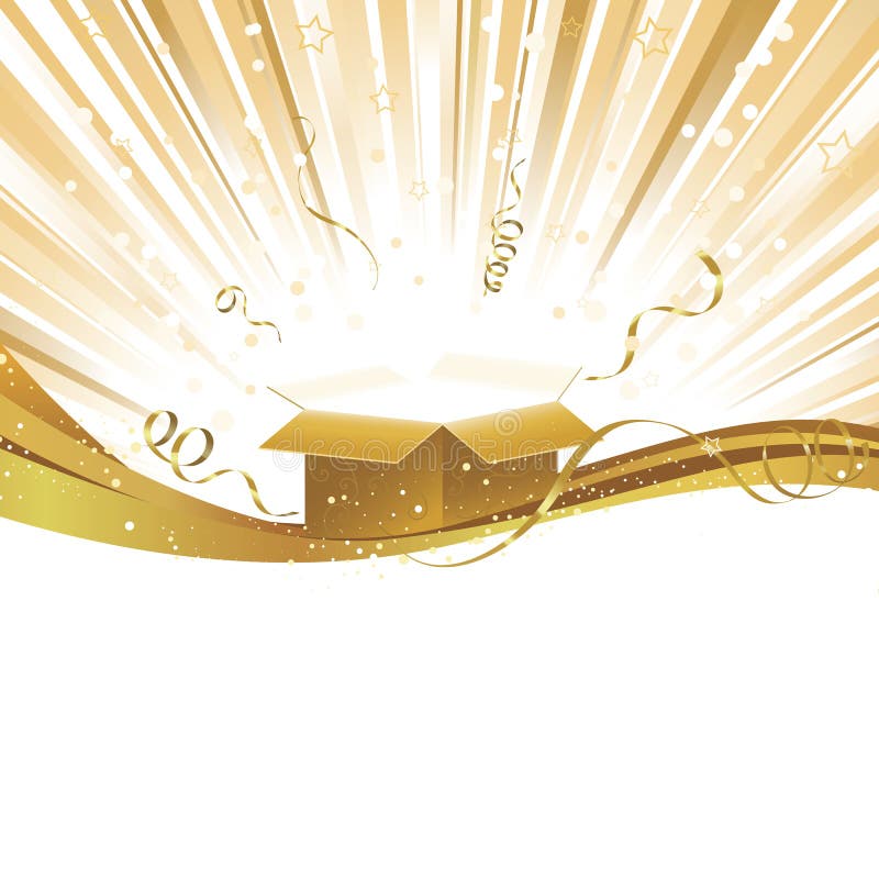 Gold Burst and Balloon Explosion Stock Illustration - Illustration of ...