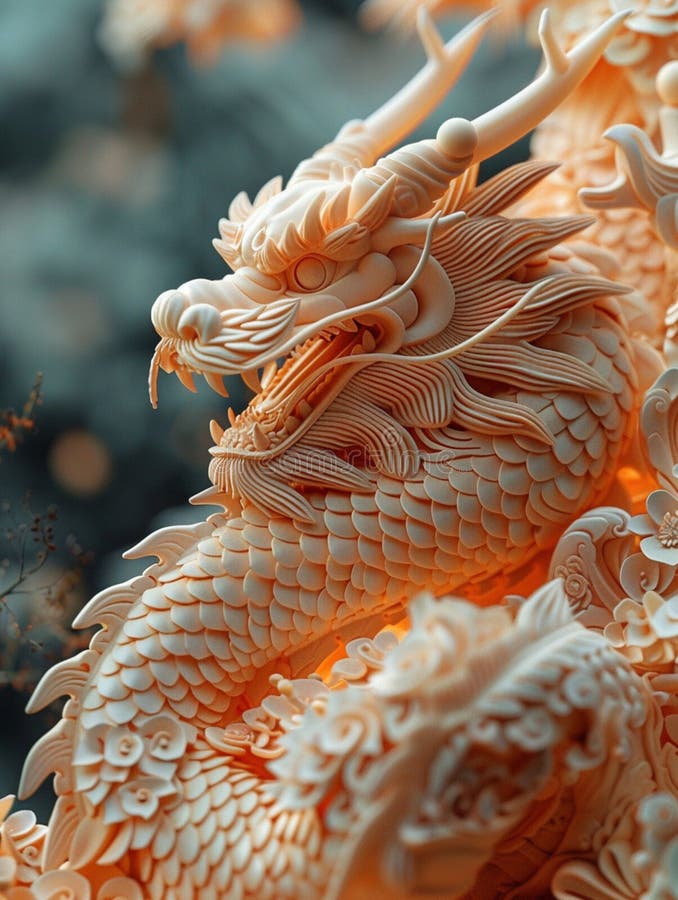 Gold yellow Chinese dragon stock illustration. Illustration of petal ...