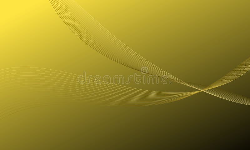 Yellow Lines Wave Curves Abstract Background Stock Illustration ...