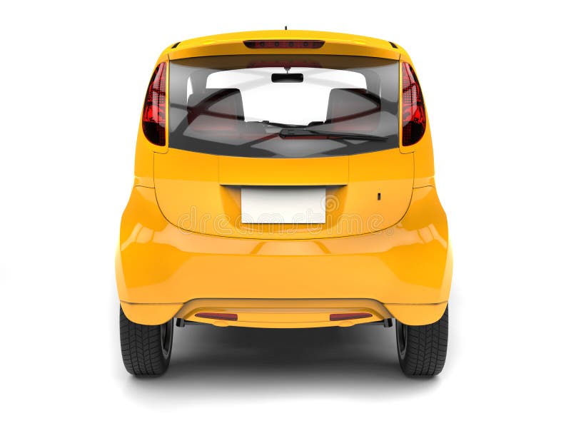 Gold Yellow Compact Car - Back View Stock Illustration - Illustration ...