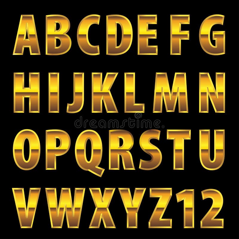Gold yellow font stock vector. Illustration of read - 134514373