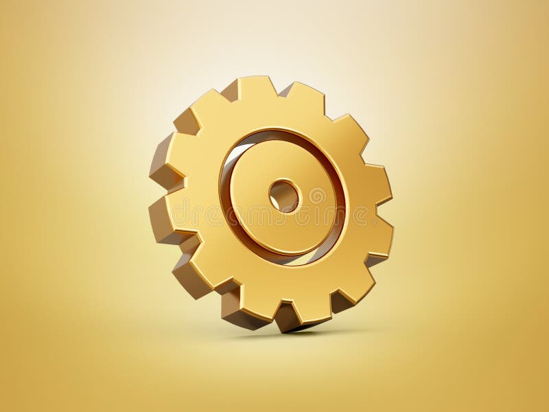 Gold Yellow Gear Setting Icon 3d Illustration Stock Illustration ...