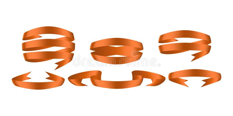 Gold, Yellow Glossy Ribbon Banners Stock Illustration - Illustration of ...