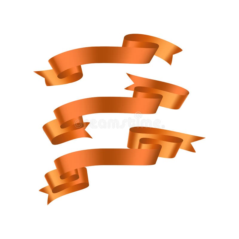 Gold, Yellow Glossy Ribbon Vector Banners Stock Vector - Illustration ...