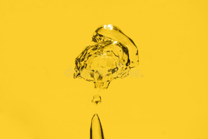 Gold Yellow Oil Bubble Background. Liquid Drops in Macro Stock Photo ...