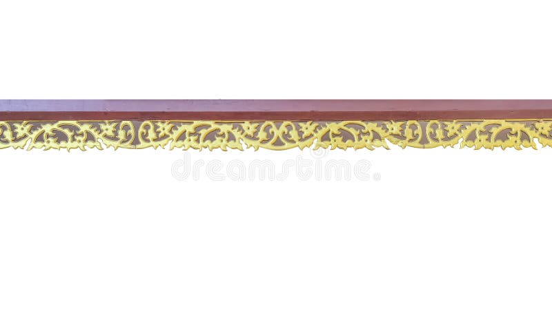 Gold Yellow Stencil Patterns Hang on Wood Structure Isolated on White ...