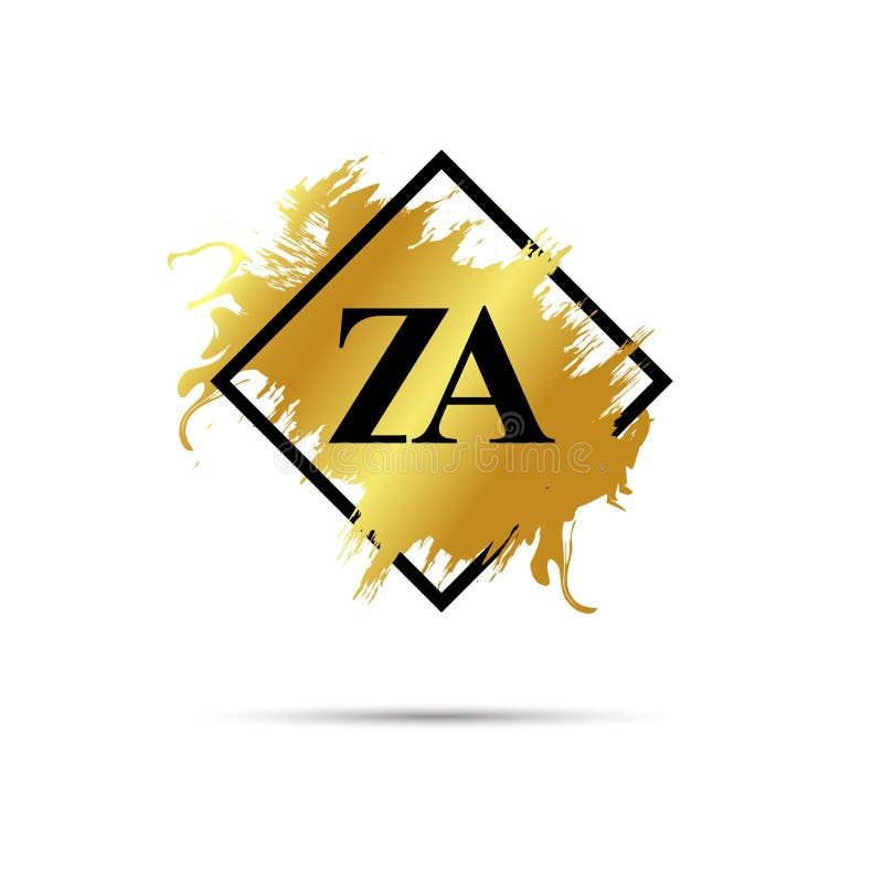 Gold ZA Logo Symbol Vector Art Design Stock Illustration - Illustration ...